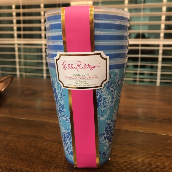 Lilly Pulitzer | Dining | Nwt Lilly Pulitzer Turtley Awesome Pool Cups ...